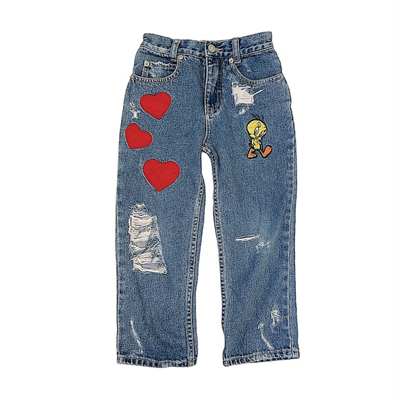 Warner Bros. | Bottoms | Warner Bros Custom Vintage Tweety Bird Jeans ...